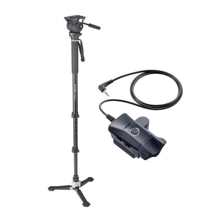Libec Hands-Free Monopod with Dual Base Video Head and Carrying Case ...