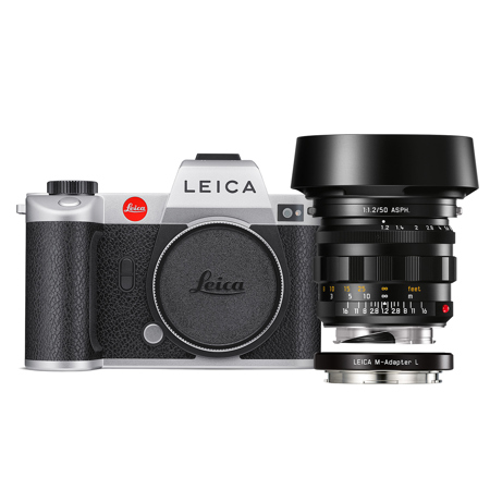 Leica SL2 Mirrorless Camera, Silver w/Noctilux-M 50mm f/1.2 Lens and M ...