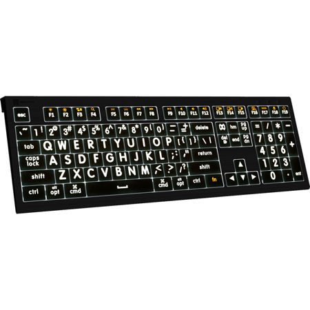 LogicKeyboard ASTRA 2 Series XL Print Mac Wired Backlit Keyboard, White ...