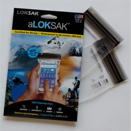 LokSak aLokSak 3.75x7" Waterproof Resealable Storage Bag, Pack of 2, Clear