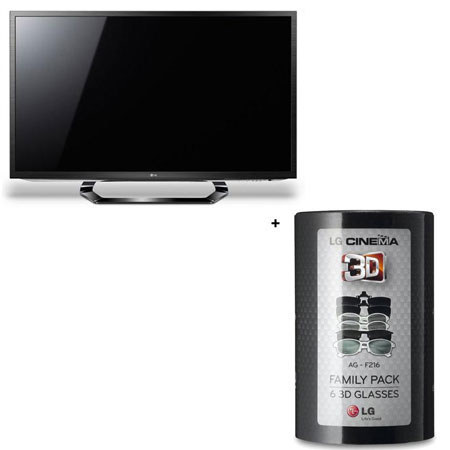 LG 47LM6200 47" Class Full HD 1080p LED LCD Cinema 3D Smart TV, - Bundle