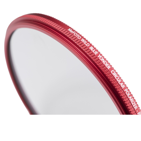 MeFOTO 55mm Wild Blue Yonder Circular Polarizer Filter - Red Filter Ring