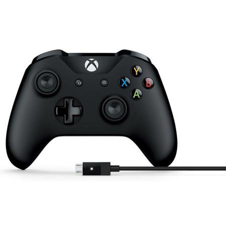 Xbox One Wireless Controller + Cable, Black - Adorama