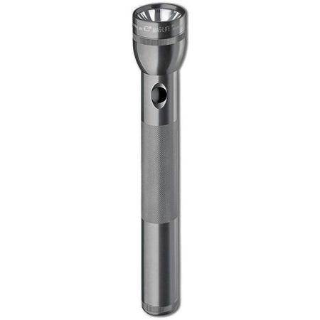 MagLite 3-Cell D Flashlight with 2 White Star Lamps, 45 Lumens, Gray Pewter