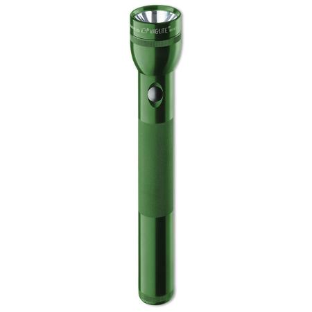 MagLite 3-Cell D Flashlight with 2 White Star Lamps, 45 Lumens, Dark Green