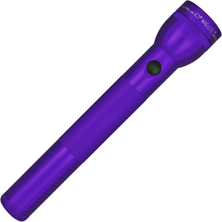 MagLite 3-Cell D Flashlight with 2 White Star Lamps, 45 Lumens, Purple