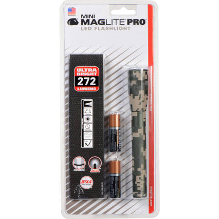 Maglite SP2PMRH Mini PRO LED 2-Cell AA Flashlight, Universal Camo