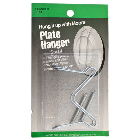 Moore #18 Plate Hangers Zinc Plated Medium, Holds 5" to 8" 18