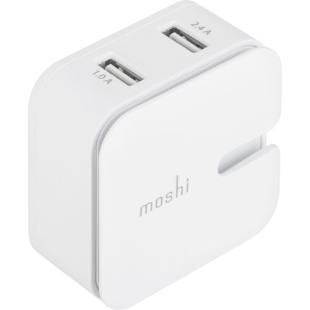 Moshi Rewind 2 Dual-Port Power Adapter, White - Adorama