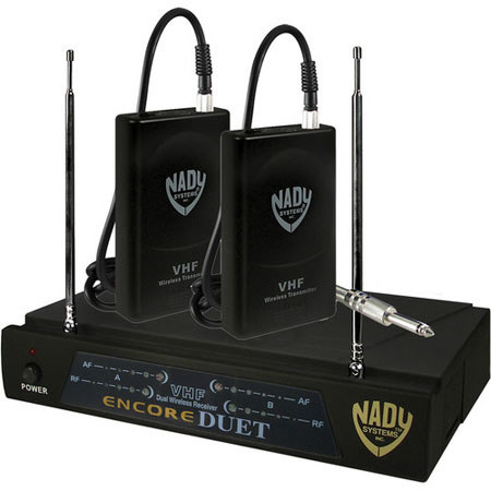 Nady Encore Duet Dual Receiver VHF Wireless Guitar System, A & F
