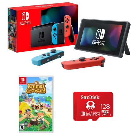 Nintendo Switch w/Neon Blue & Red Joy-Cons - Animal Crossing/Memory ...