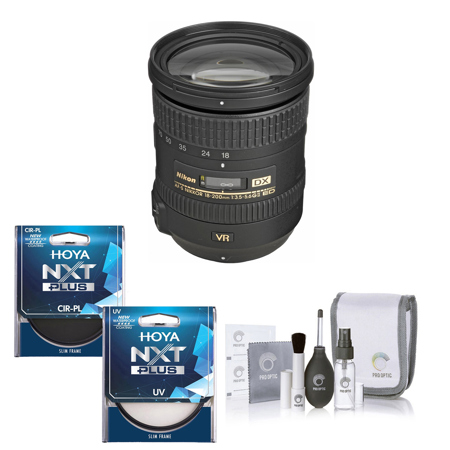 Nikon 18-200mm f/3.5-5.6G ED IF AF-S DX NIKKOR VR II Lens w/Hoya UV & CPL Filter 2192 C