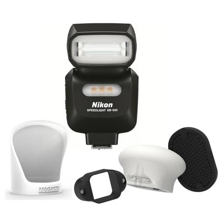 Nikon SB-500 i-TTL AF Shoe Mount Speedlight With Magmod Starter Flash Kit