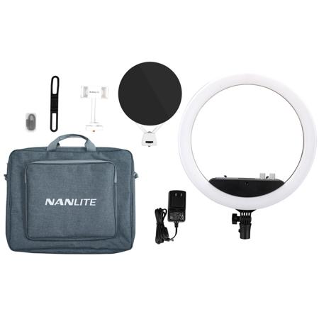 NanLite Halo 14U Dimmable Adjustable Bi-Color 14" LED Ring Light with ...