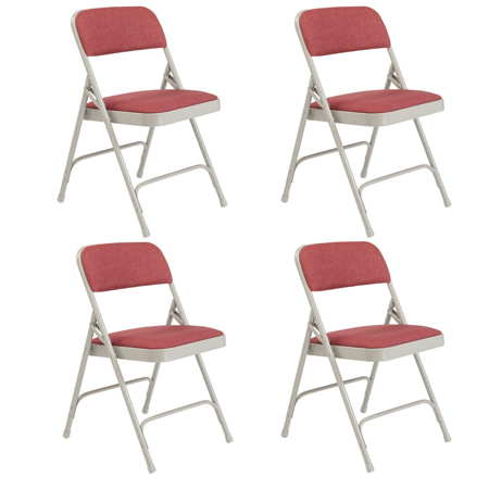 National Seating 4 Pack 2208 Deluxe Fabric Folding Chair, Majestic ...