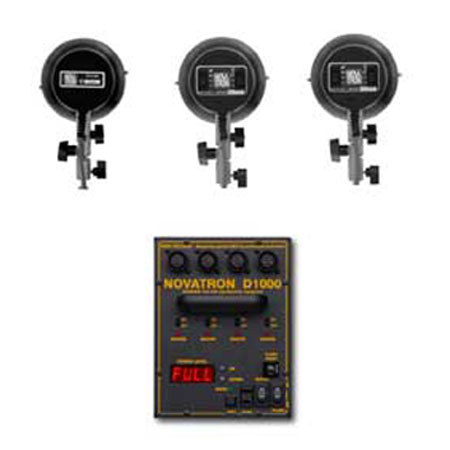 Novatron NPHGD10003 D1000 Pack with 3 Heads and Cord - Adorama