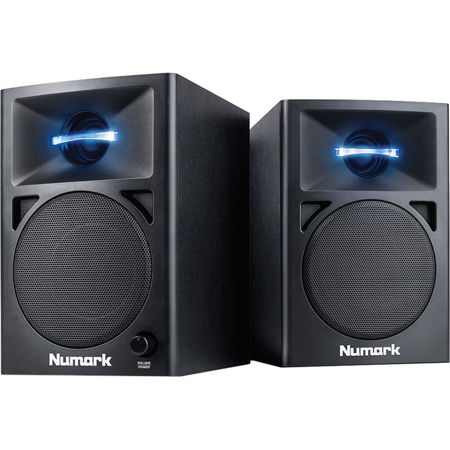 Numark N-Wave 360 Powered Desktop DJ Monitor, 60W Peak Power, Pair