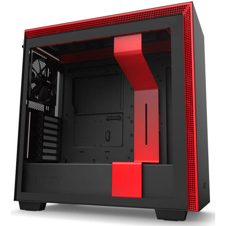 NZXT H710 Mid-Tower Case with Tempered Glass, Matte Black/Red