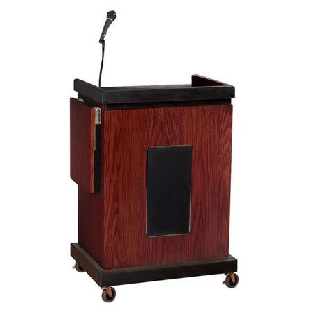 Oklahoma Sound Smart Cart Lectern with Sound, Mahogany - Adorama