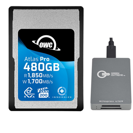 OWC Atlas Pro 480GB CFexpress Type-A 4.0 Memory Card with CFexpress A ...