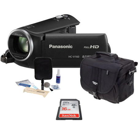 Panasonic HC-V160 Full HD Camcorder With Basic Accessory Bundle