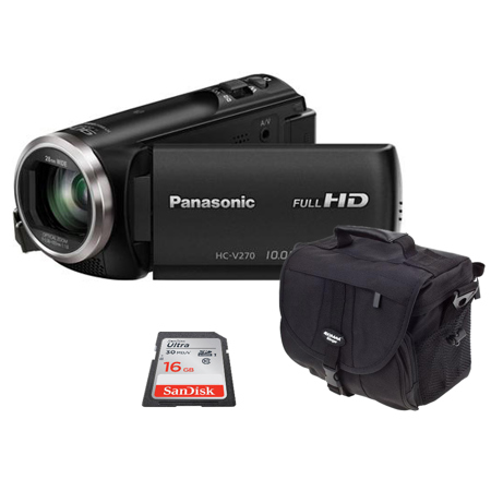Panasonic HC-V270 Full HD Camcorder With Video Case & 16GB SDHC Card