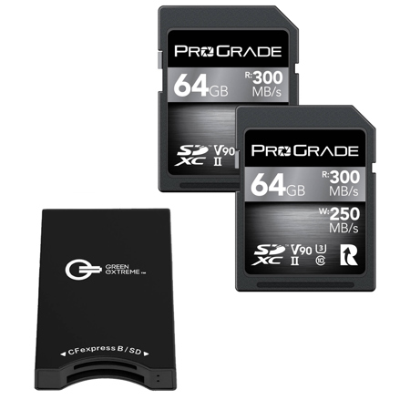 ProGrade Digital 64GB SDXC UHS-II V90 Memory Card, 2-Pack, w/Memory ...