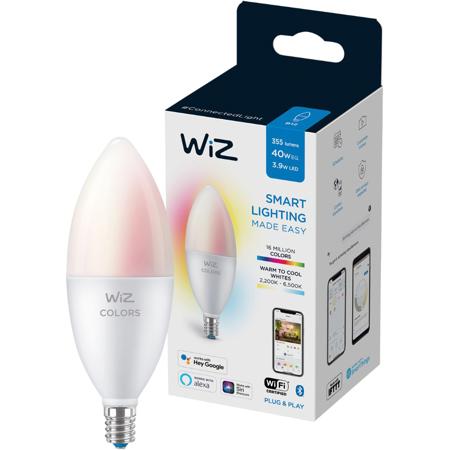WiZ Color and Tunable White B12 Wi-Fi 40W Smart LED Candle Bulb 603522