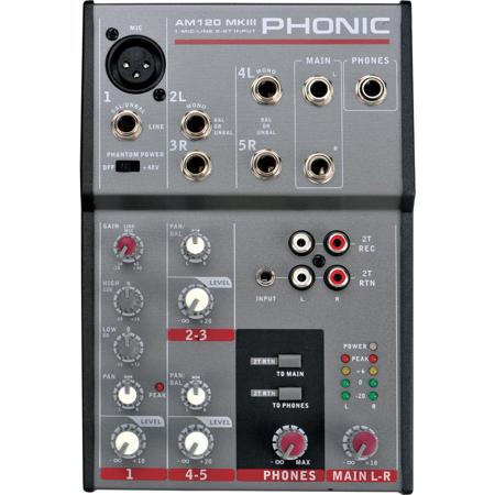 Phonic AM120 MKIII 1-Mic/Line 2-Stereo Input Mixer - Adorama
