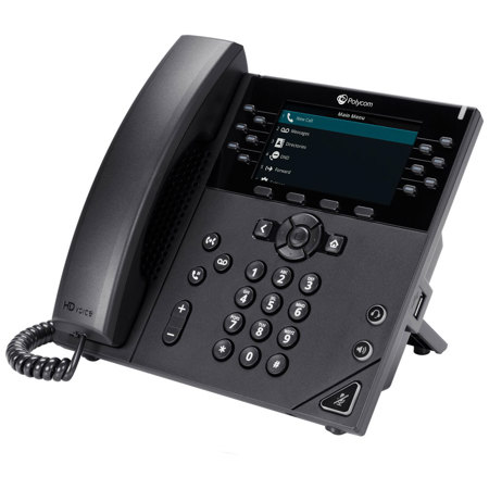 Polycom VVX 450 12-Line Performance IP Desk Phone with Color Display ...