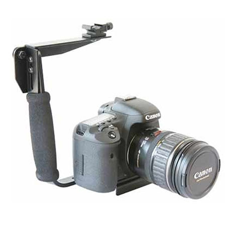 ProAm Handle Grip/Flash Bracket with Accessory Shoe Mount for DSLR Cameras
