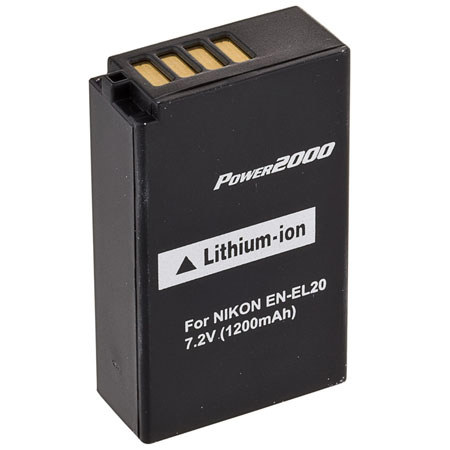 Power2000 EN-EL20 7.2V 1200mAh Rechargeable Li-Ion Battery for Nikon ...