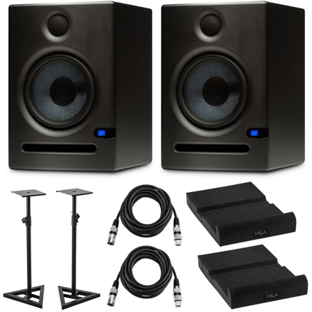 PreSonus 2x Eris E5 Studio Monitor with Software Suite, Accessories Kit