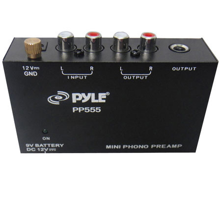 Pyle PP555 Ultra Phono Turntable Pre-Amplifier with 9 V Battery Compartment PP555