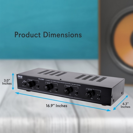 Pyle PSLSW4 4-Channel Multi-Zone Speaker Selector - Adorama