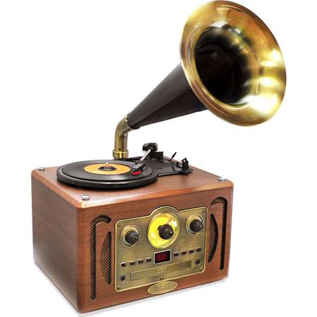 PyleHome PVNP30BT Vintage Classic Turntable Horn Phonograph with Bluetooth