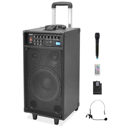Pyle 800 watt Dual Channel Wireless Rechargeable Portable PA System ...