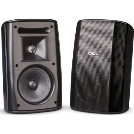 QSC AcousticDesign AD-S52 5.25" 2-Way Surface Mount Speaker, Pair, Black