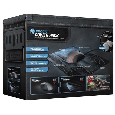 Roccat Kone Pure Military USB Gaming Mouse and Sense Mousepad, Naval Storm