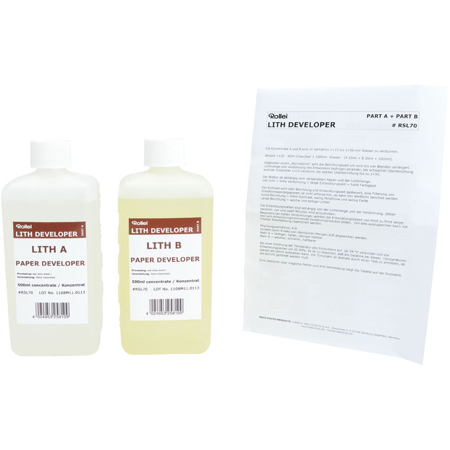 Rollei Parts A & B Vintage Creative Lith Paper Developer, 2x 500ml