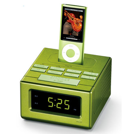 RCA RC130IGR Clock Radio Docking Station for iPhone,Grn RC130IGR