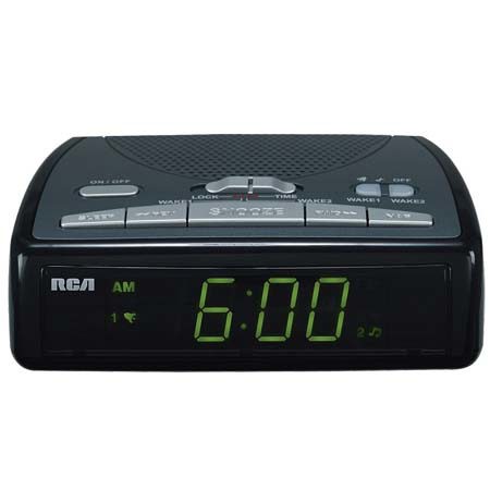 RCA RP5400 AM/FM Clock Radio with SmartSnooze, Dual Wake Indicator