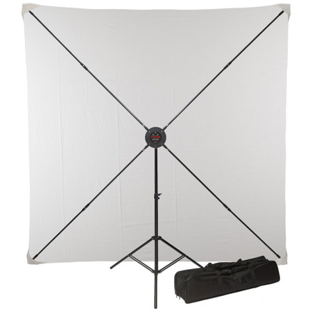 Studio Assets PXB Pro 8x8' X-Frame Background Kit with White Muslin