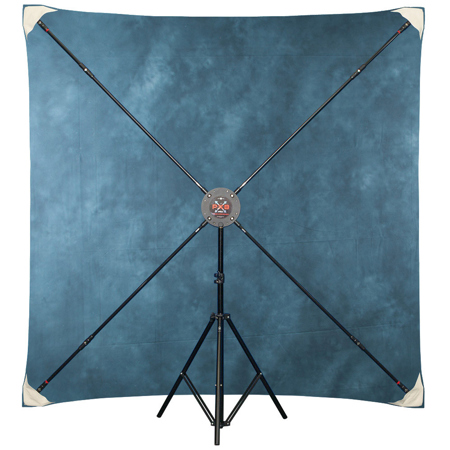 Studio Assets PXB Pro 6x6' Background Kit with Executive Blue Muslin