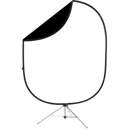 Savage 6x7' Reversible Collapsible Backdrop with 8' Stand, Black/White ...