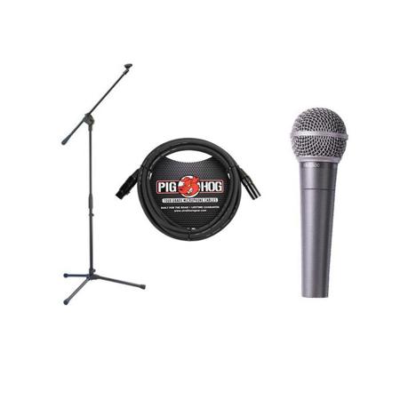 Samson MK10 Lightweight Boom Mic Stand W/Behringer XM8500 Cardroid Mic ...
