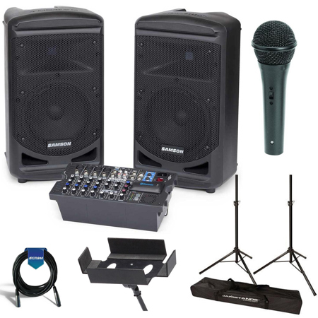Samson Expedition XP800 800W PA System with Bluetooth With Accessory Bundle