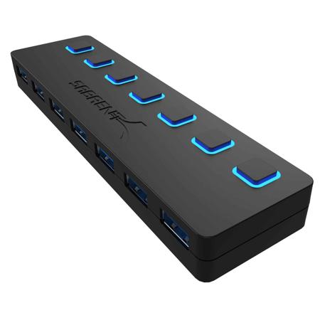 Sabrent 7-Port USB 3.0 Hub With Power Switches and LED, AC Adapter Included