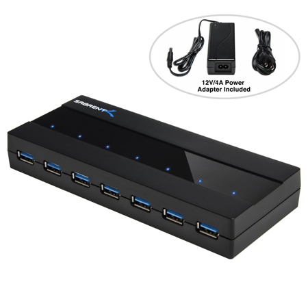 Sabrent 7 Port USB 3.0 Hub with 4A Power Adapter HB-RU37 - Adorama