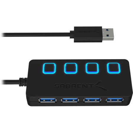 Sabrent 4-Port USB 3.0 Hub with Individual Power Switches and LEDs